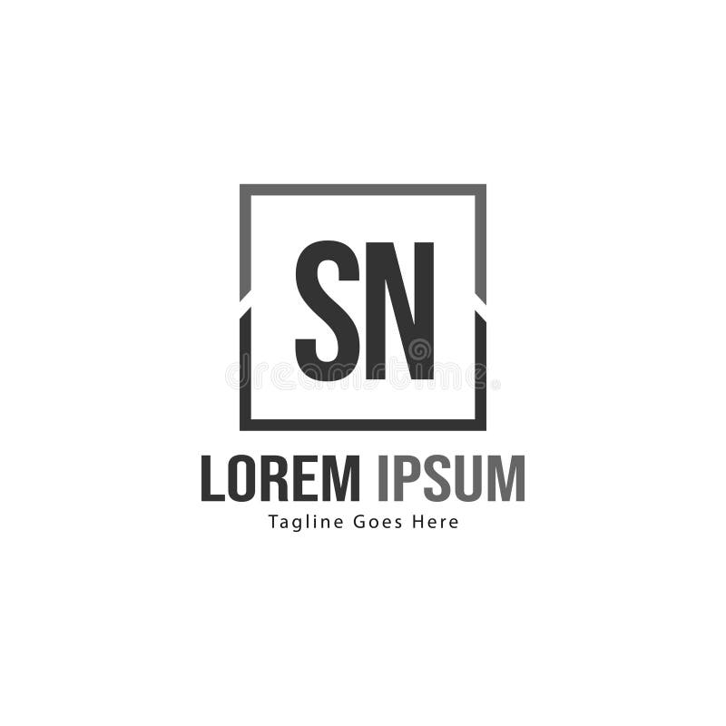 Initial SN Logo Template with Modern Frame. Minimalist SN Letter Logo ...