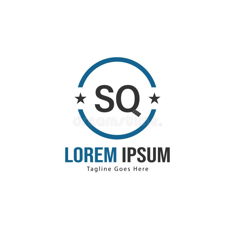 Initial SQ Logo Template with Modern Frame. Minimalist SQ Letter Logo ...