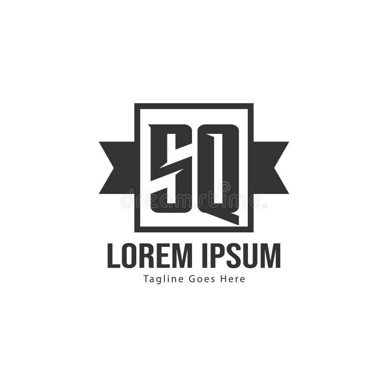 Initial SQ Logo Template with Modern Frame. Minimalist SQ Letter Logo ...