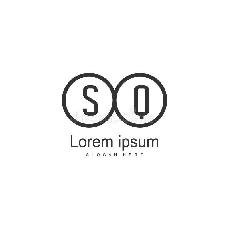 Initial SQ Logo Template with Modern Frame. Minimalist SQ Letter Logo ...