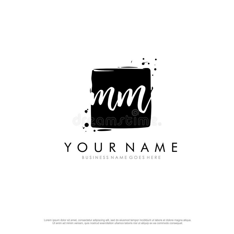 MM Monogram Logo with 3 Pieces Shape Isolated on Triangle Stock Vector ...