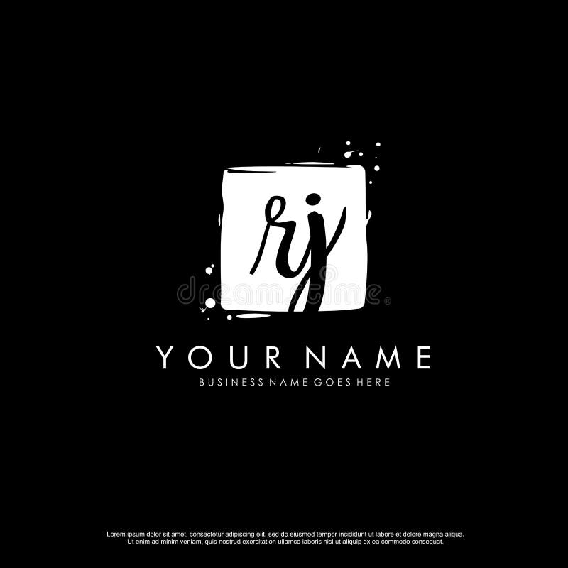 RJ Initial Square Logo Template Vector. a Logo Design for Company and ...