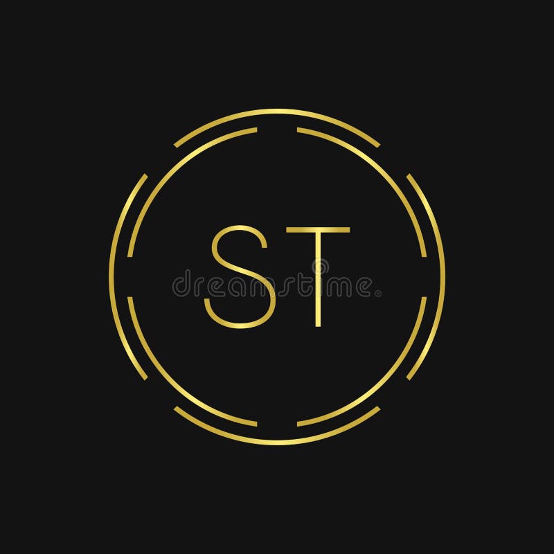 Initial ST Logo Design Creative Typography Vector Template. Digital ...