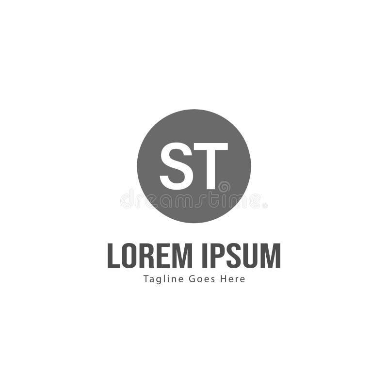 Initial ST Logo Template with Modern Frame. Minimalist ST Letter Logo ...