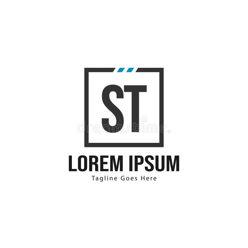 Initial ST Logo Template with Modern Frame. Minimalist ST Letter Logo ...