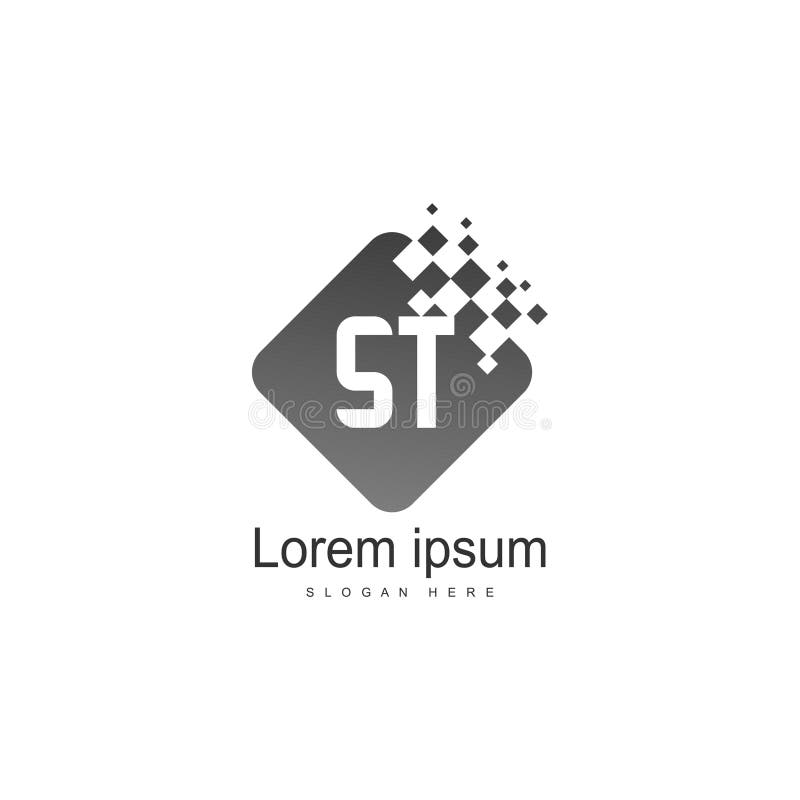 ST S T Letter Modern Logo Design with Yellow Background and Swoosh ...