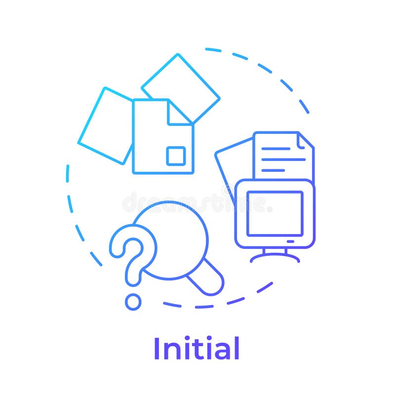 Initial Stage Blue Gradient Concept Icon Stock Illustration ...