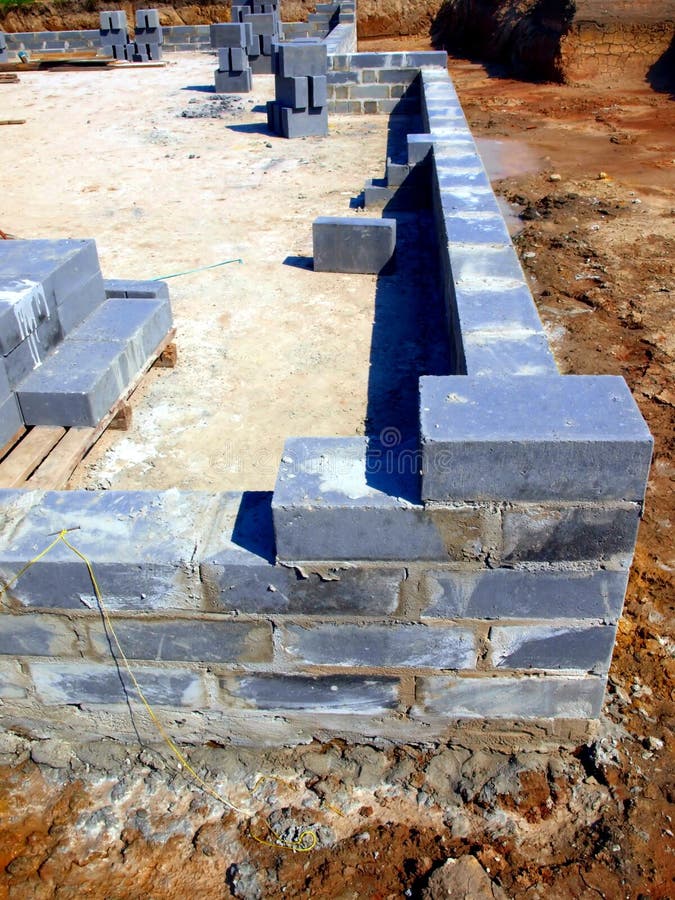 An Initial Stage of Building the Foundations of a Residential Ho Stock ...