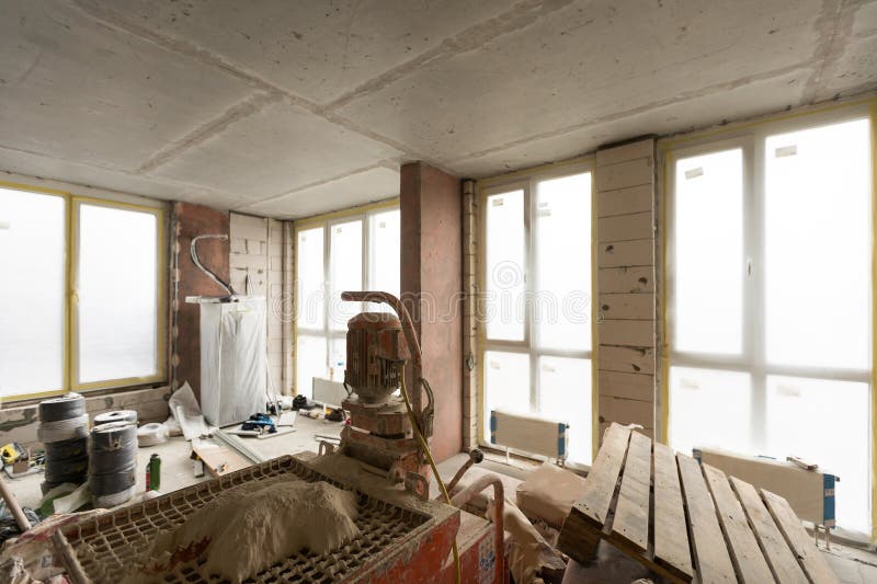 The Initial Stage of Repair. Home Repair. Stock Image - Image of mount ...