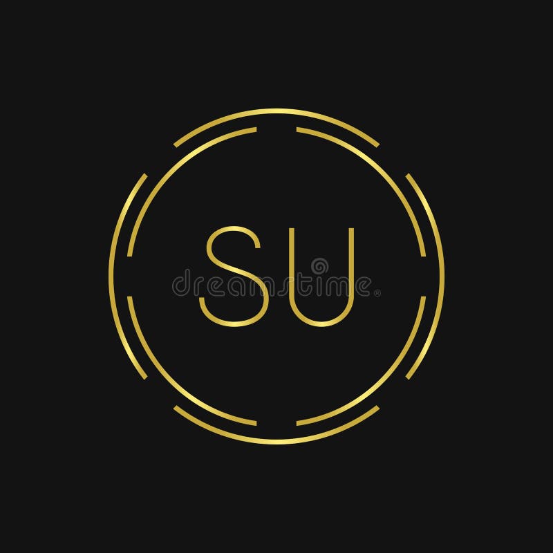 Initial SU Logo Design Creative Typography Vector Template. Digital ...