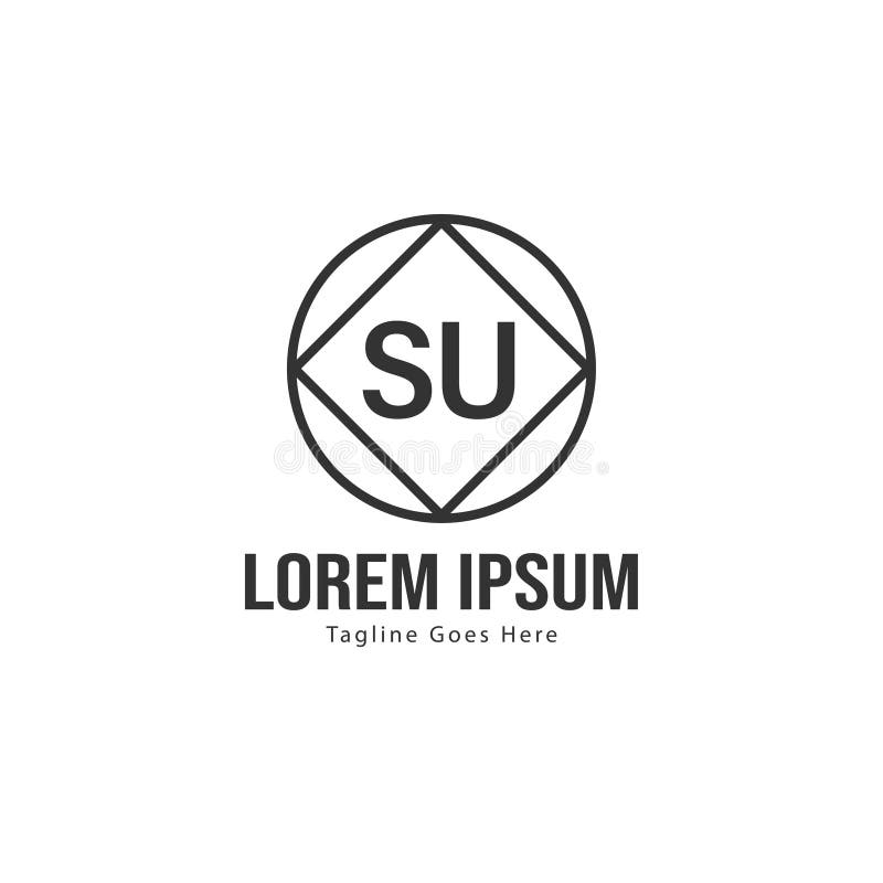 Initial SU Logo Template with Modern Frame. Minimalist SU Letter Logo ...
