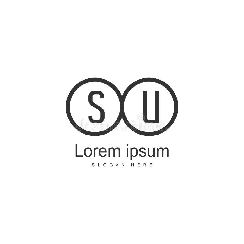 Initial SU Logo Template with Modern Frame. Minimalist SU Letter Logo ...