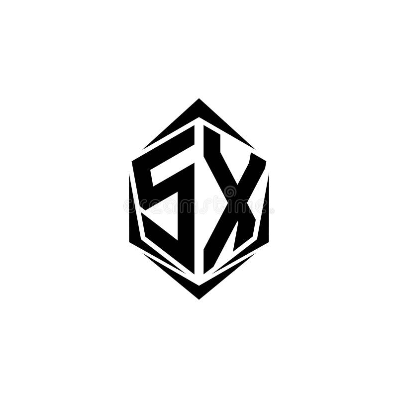Initial SX Logo Design with Shield Style, Logo Business Branding Stock ...