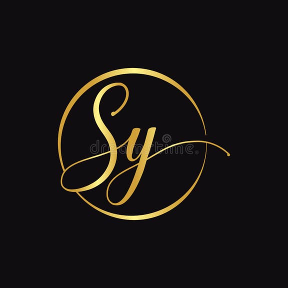 Initial SY Letter Logo Design Vector Template. Abstract Script Letter ...