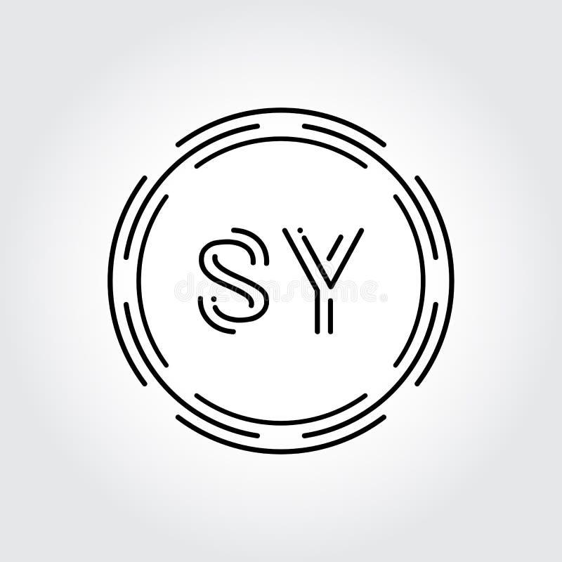 Initial SY Logo Design Creative Typography Vector Template. Digital ...