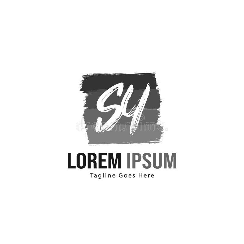 Initial SY Logo Template with Modern Frame. Minimalist SY Letter Logo ...
