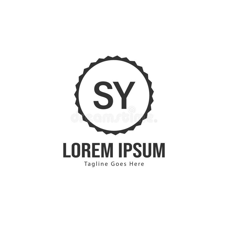 Initial SY Logo Template with Modern Frame. Minimalist SY Letter Logo ...