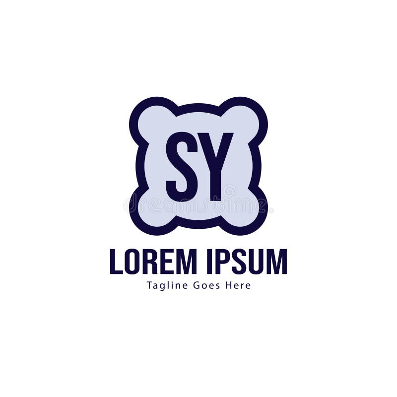 Initial SY Logo Template with Modern Frame. Minimalist SY Letter Logo ...