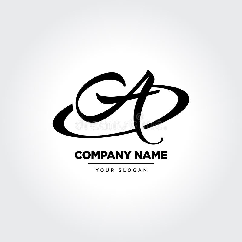 A Initial Symbol in circle stock vector. Illustration of calligraphy ...