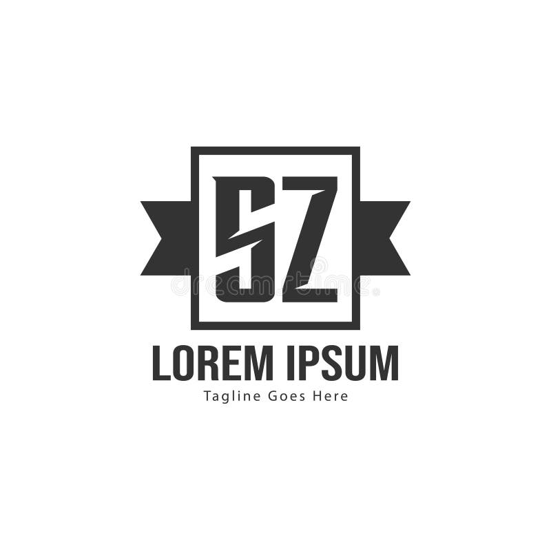Initial SZ Logo Template with Modern Frame. Minimalist SZ Letter Logo ...