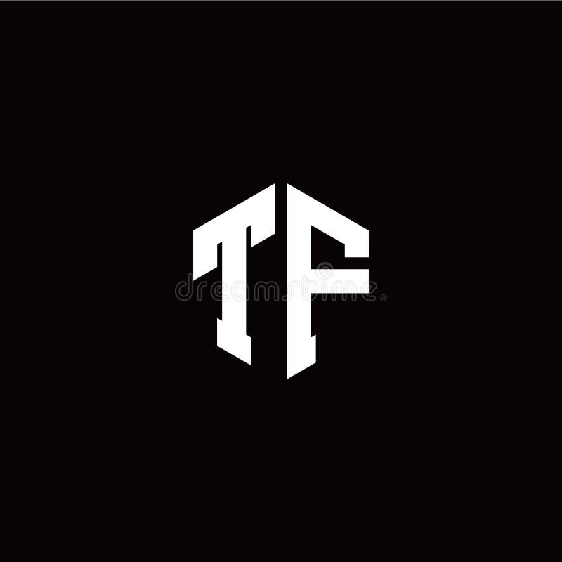 Initial T F Letter with Polygon Modern Style Logo Template Vector Stock ...