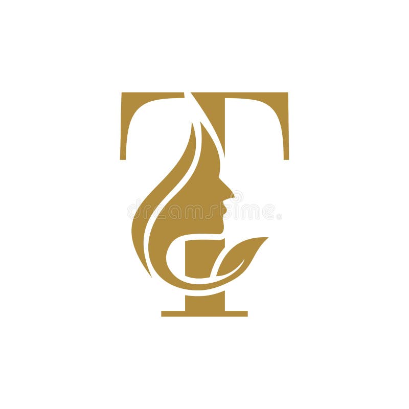 Initial T Face Beauty Logo Design Templates Stock Illustration ...