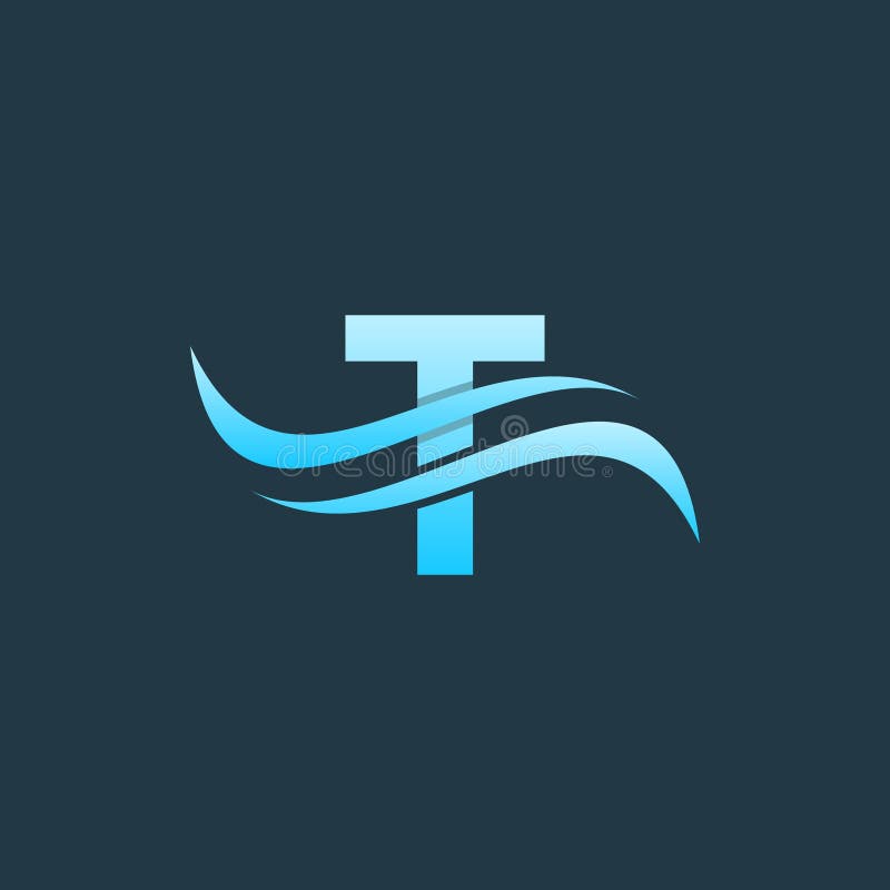 Initial T Wave Ocean Simple Business Icon Design Logo Stock Vector ...