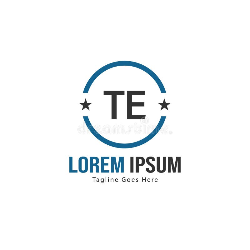 Initial TE Logo Template with Modern Frame. Minimalist TE Letter Logo ...