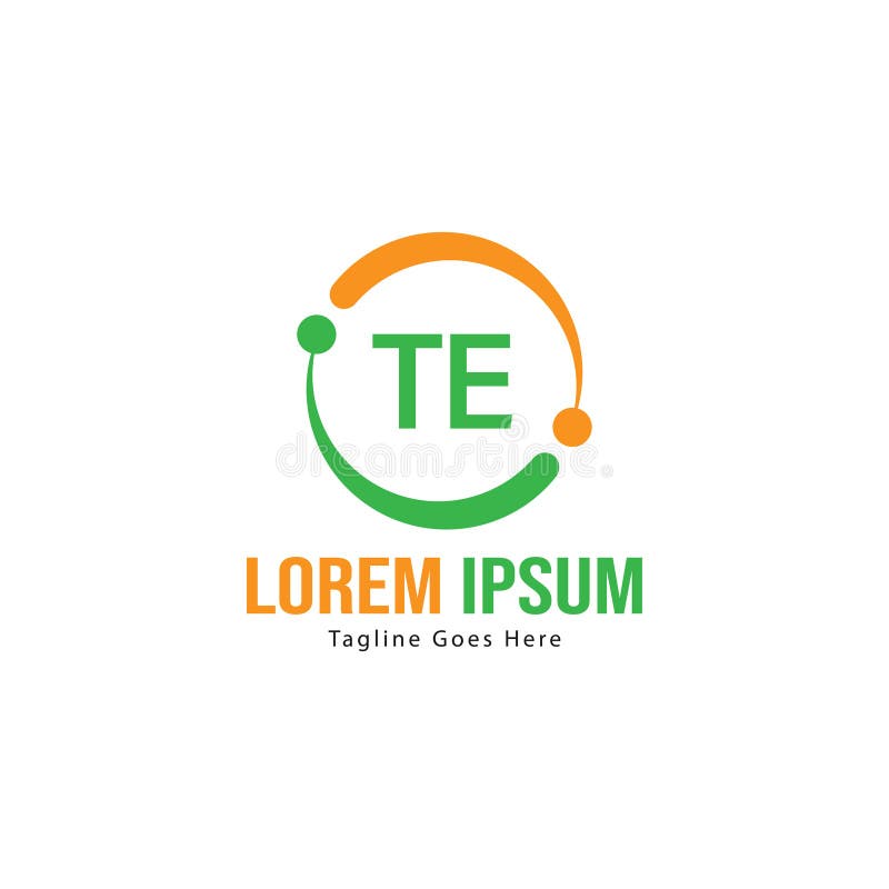 Initial TE Logo Template with Modern Frame. Minimalist TE Letter Logo ...