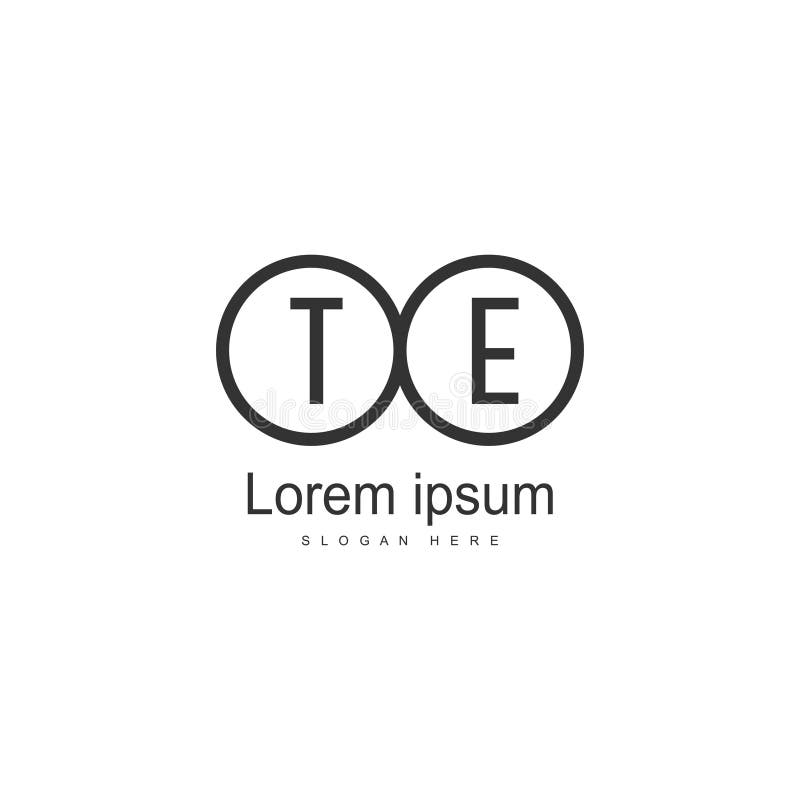 Initial TE Logo Template with Modern Frame. Minimalist TE Letter Logo ...