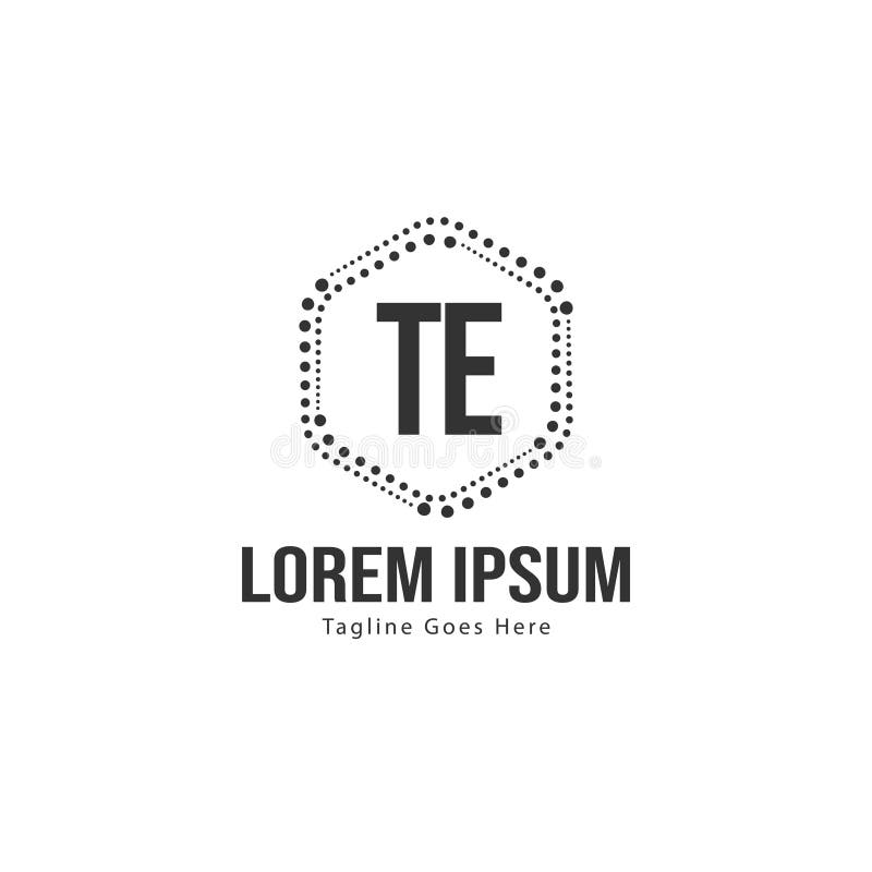 Initial TE Logo Template with Modern Frame. Minimalist TE Letter Logo ...