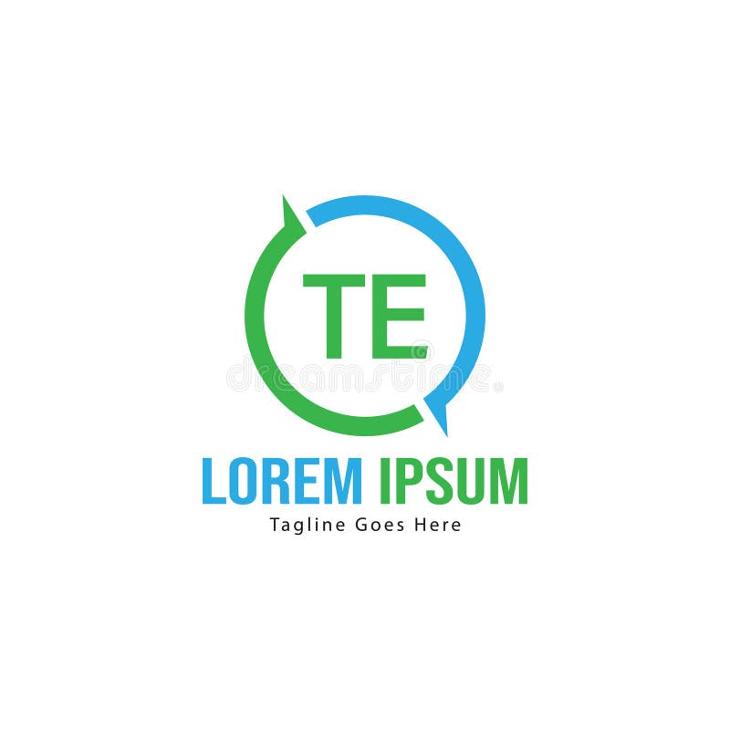 Initial TE Logo Template with Modern Frame. Minimalist TE Letter Logo ...