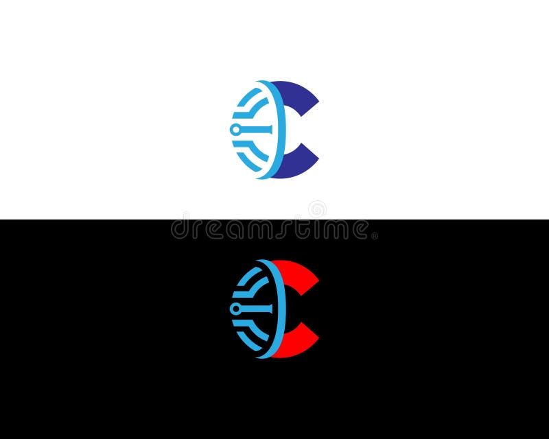 Initial Technology Letter C Logo Design Stock Vector - Illustration of ...