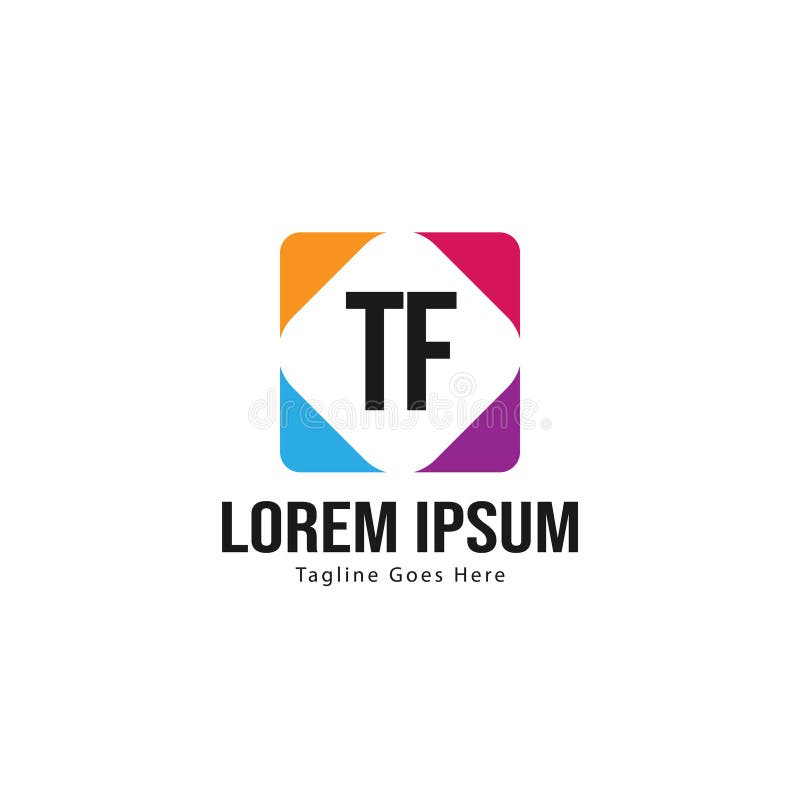 Initial TF Logo Template with Modern Frame. Minimalist TF Letter Logo ...