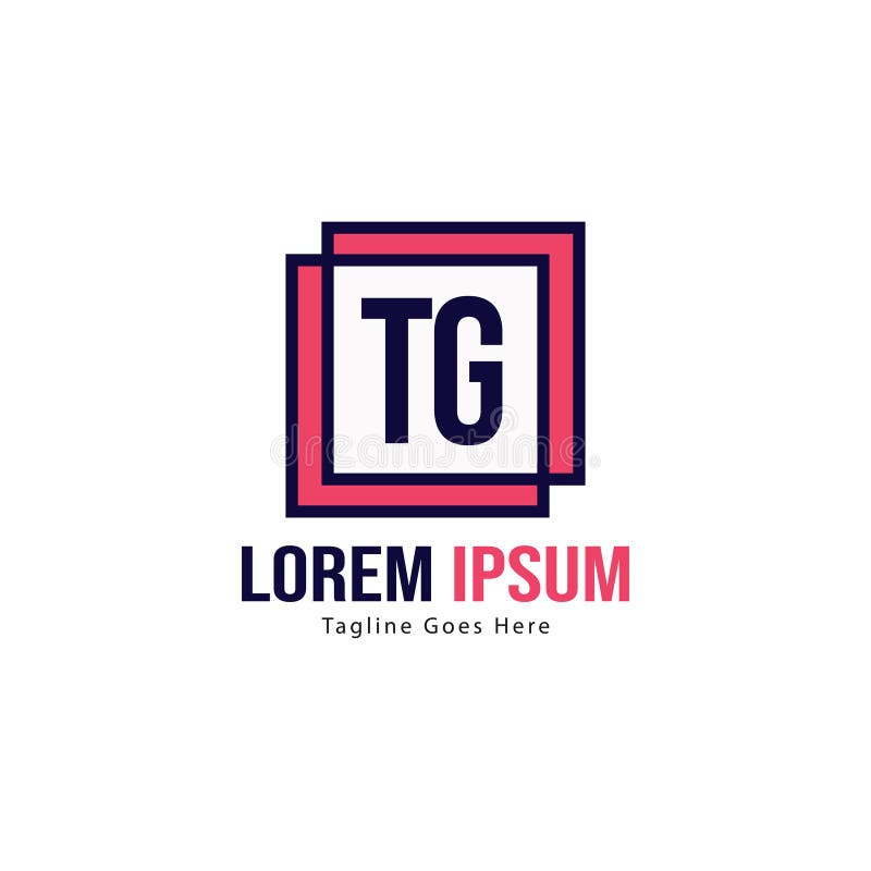 Initial TG Logo Template with Modern Frame. Minimalist TG Letter Logo ...