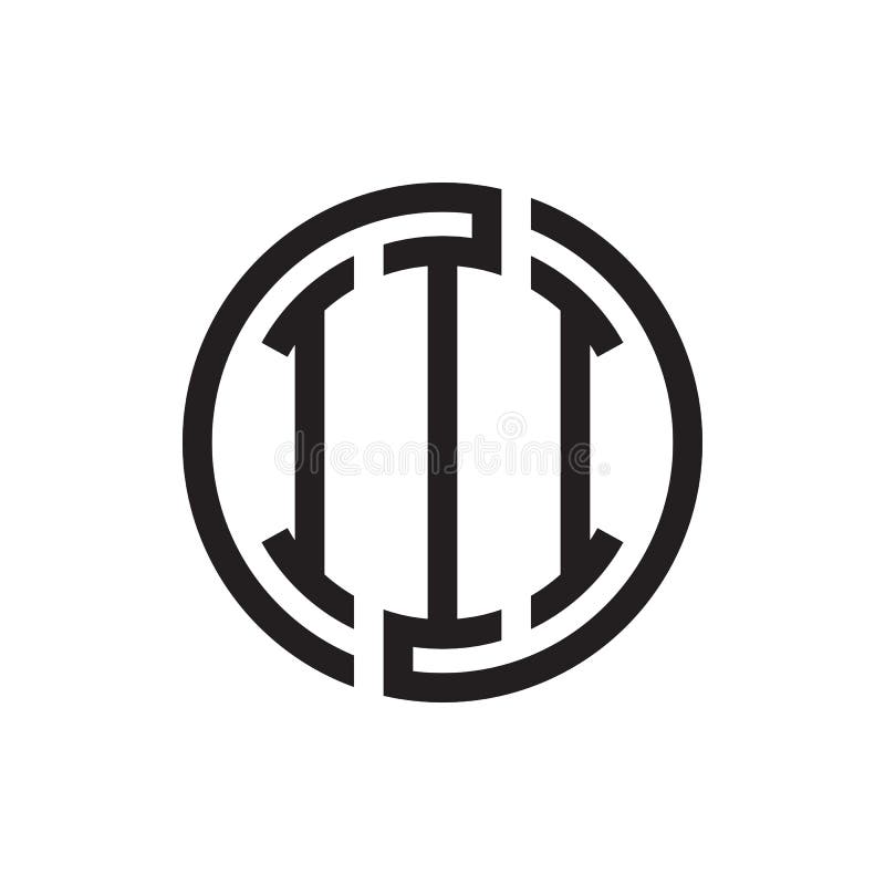 Initial Three Letter Logo Circle JJJ Black Outline Stroke Stock Vector ...