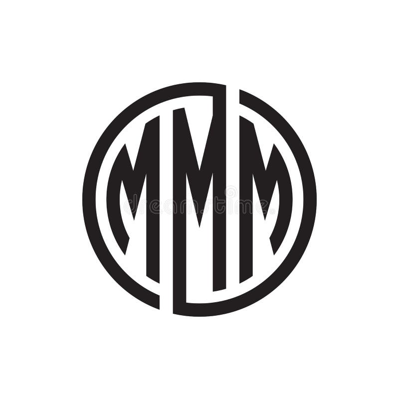 Initial Three Letter Logo Circle JJJ Black Outline Stroke Stock Vector ...