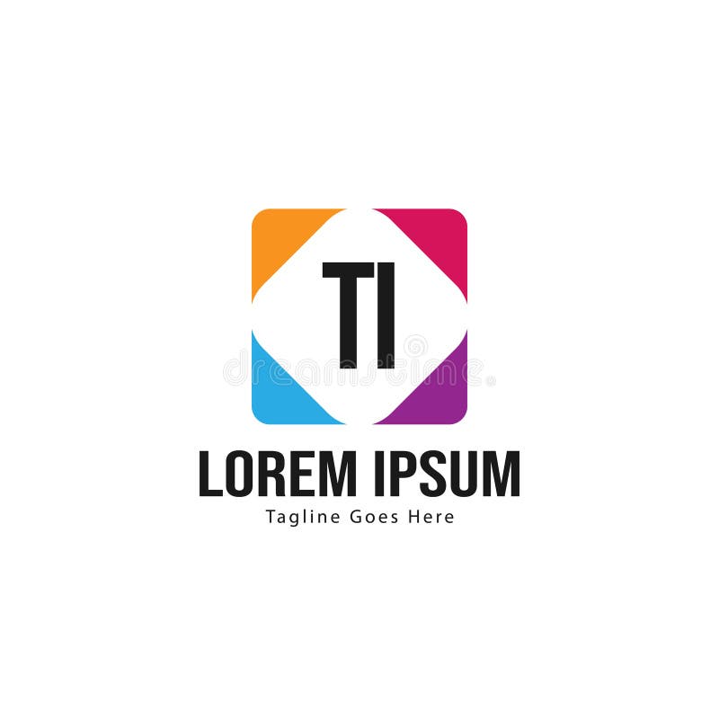 Initial TI Logo Template with Modern Frame. Minimalist TI Letter Logo ...