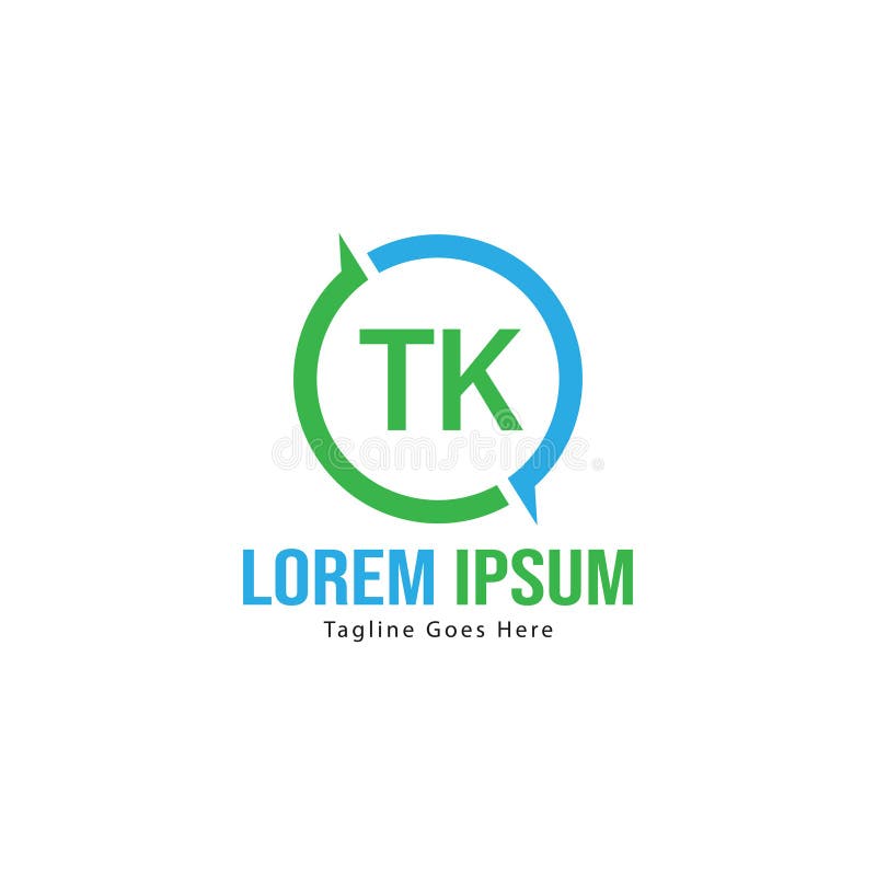 Initial TK Logo Template with Modern Frame. Minimalist TK Letter Logo ...