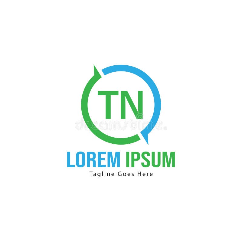 Initial TN Logo Template with Modern Frame. Minimalist TN Letter Logo ...