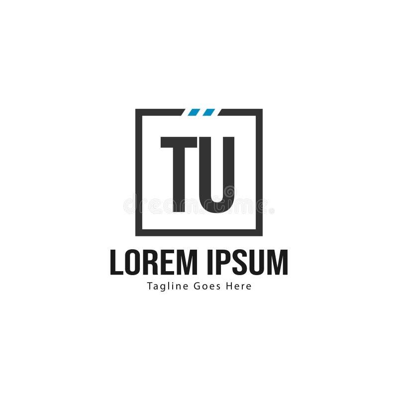 Initial TU Logo Template with Modern Frame. Minimalist TU Letter Logo ...