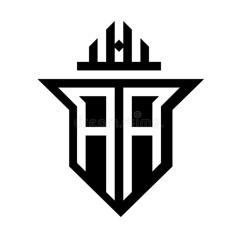 Initial Two Letter Aa Shield Unique Logo Stock Vector - Illustration of ...