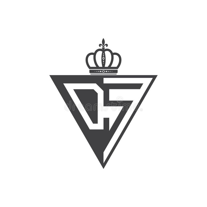 Initial Two Letter DS Half Logo Triangle Black Stock Vector ...