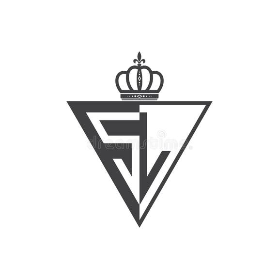 Initial Two Letter SL Half Logo Triangle Black Stock Vector ...