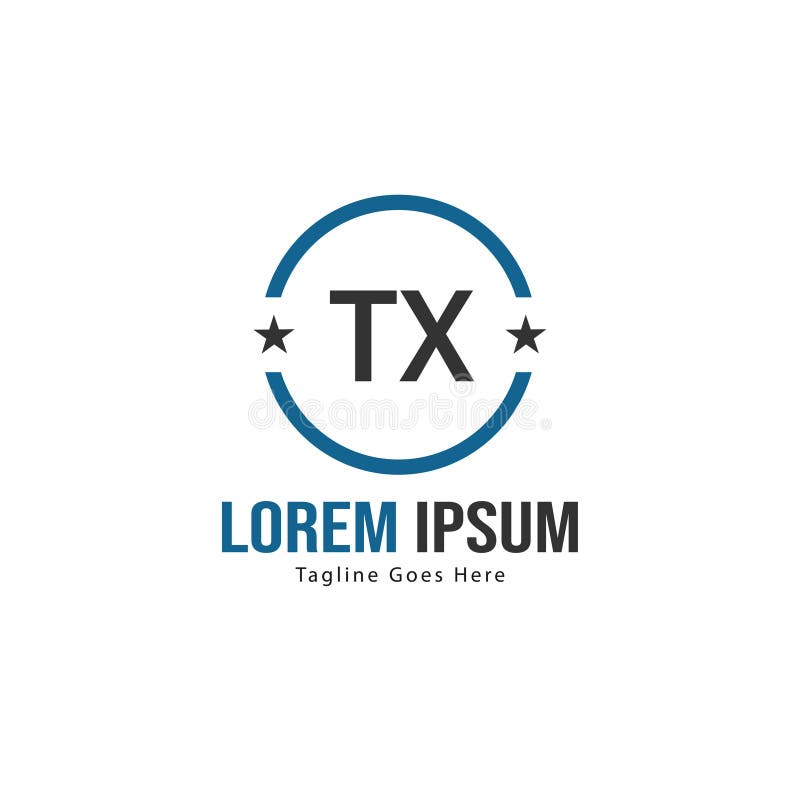 Initial TX Logo Template with Modern Frame. Minimalist TX Letter Logo ...