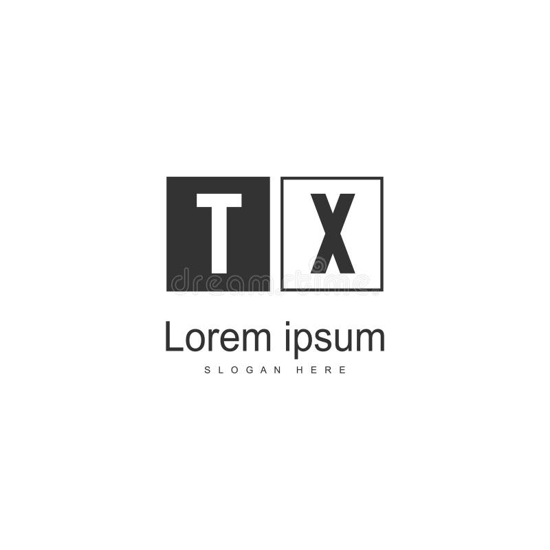Initial TX Logo Template with Modern Frame. Minimalist TX Letter Logo ...