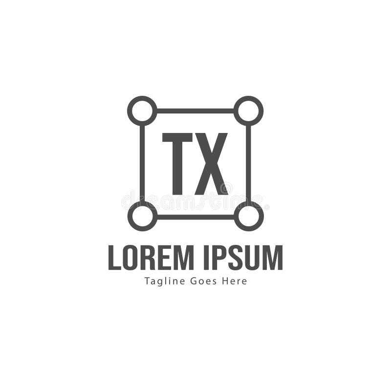 Initial TX Logo Template with Modern Frame. Minimalist TX Letter Logo ...