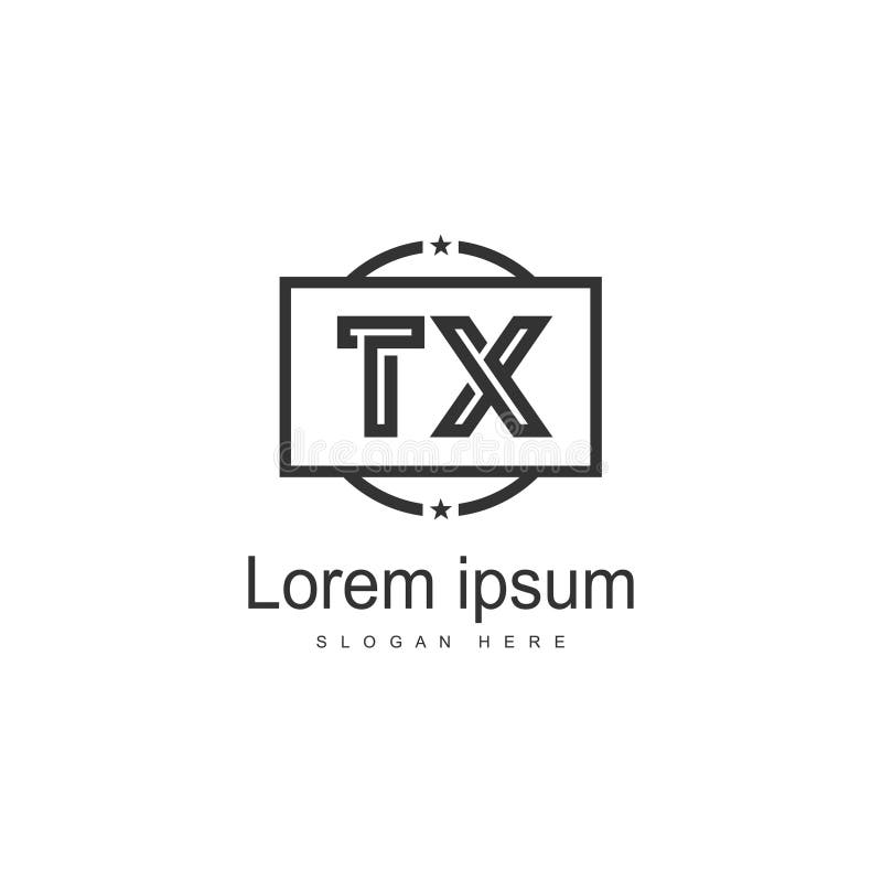 Initial TX Logo Template with Modern Frame. Minimalist TX Letter Logo ...