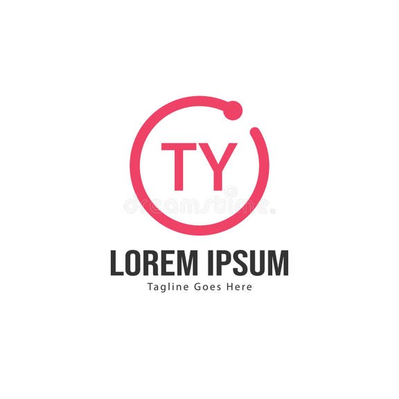 Initial TY Logo Template with Modern Frame. Minimalist TY Letter Logo ...