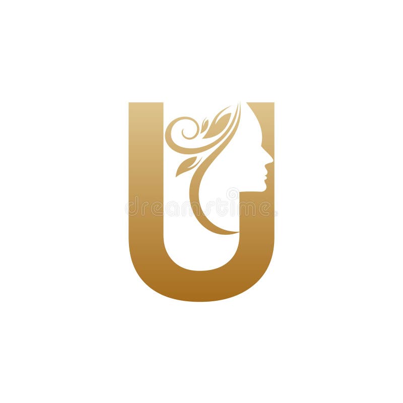 Initial U Face Beauty Logo Design Templates Stock Illustration ...